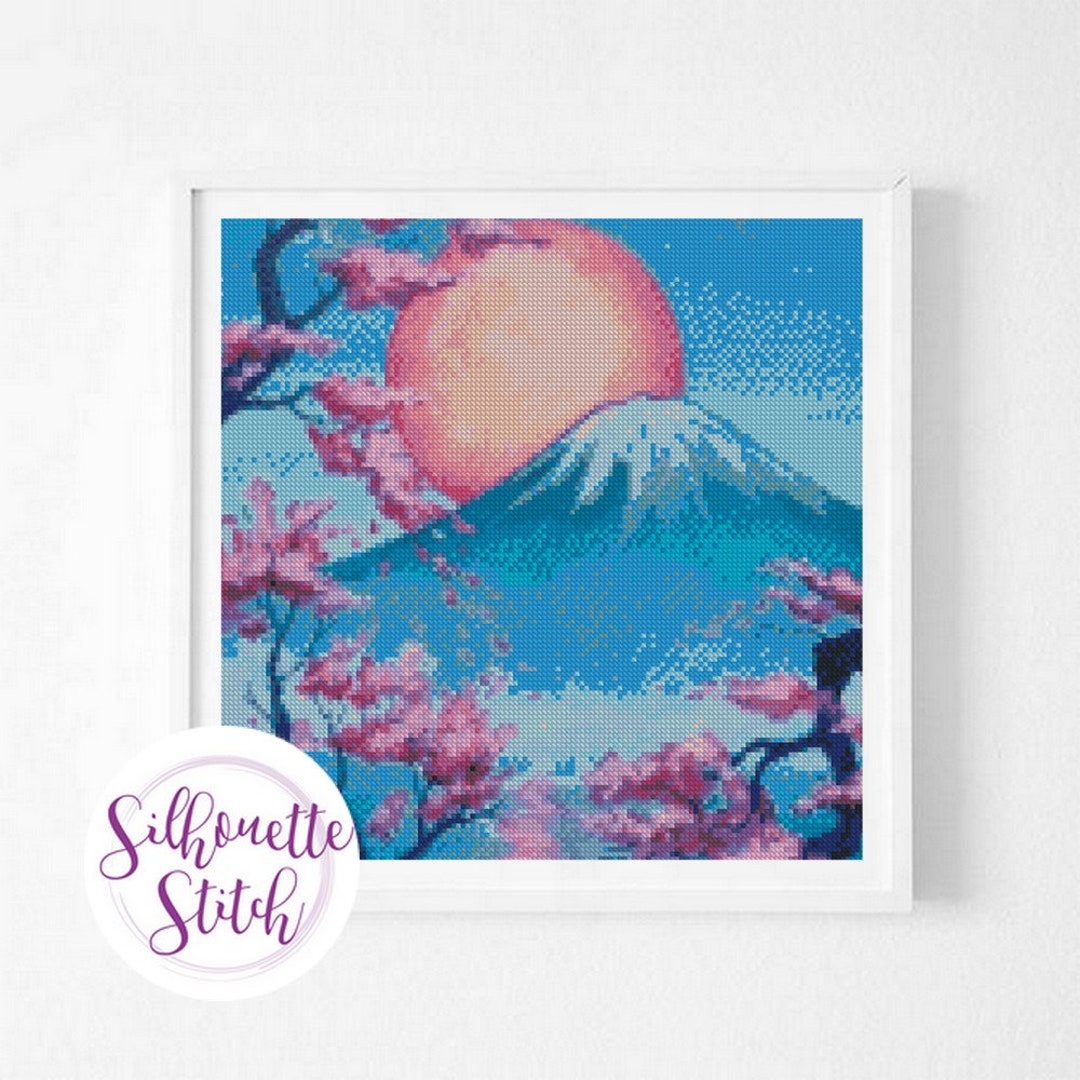 Fujiyama Japanese Cross Stitch Pattern - Cross Stitch Pattern - Counted ...