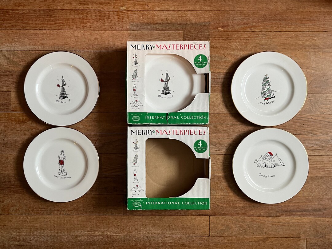 MINT COND 1 Set/4 'merry Masterpieces' International Collection 24K Rim ...