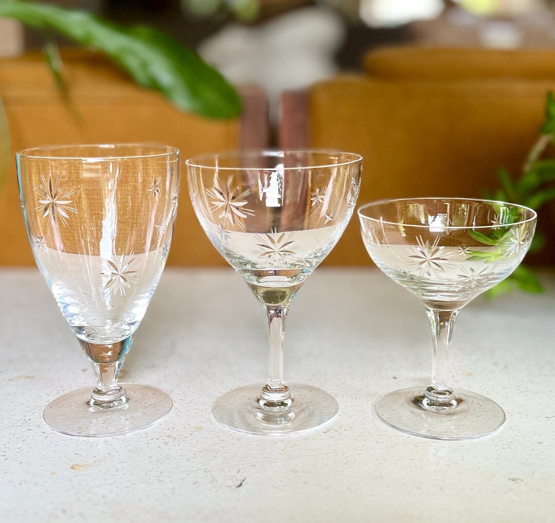 FOSTORIA STARDUST -sold Separately- Iced Tea Glass, Water Goblet ...