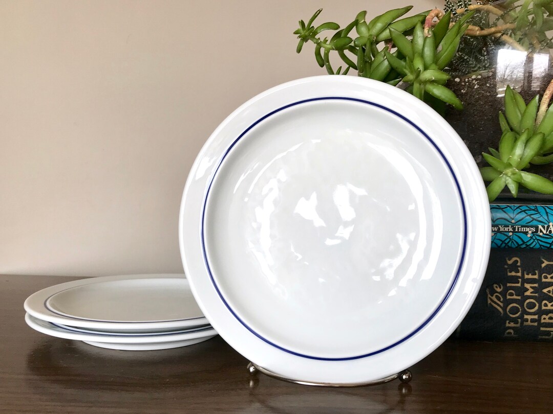 Three 8” Thomas Germany “scandic” Salad Plates Vintage White Porcelain ...