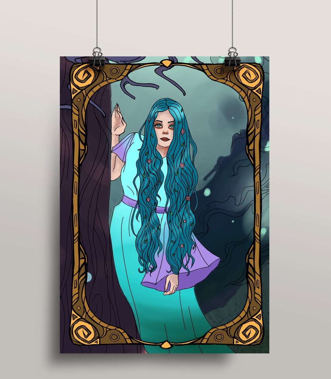 Forest Nymph Poster, Mavka Art, Folklore Fantasy Art, Forest Spirit ...