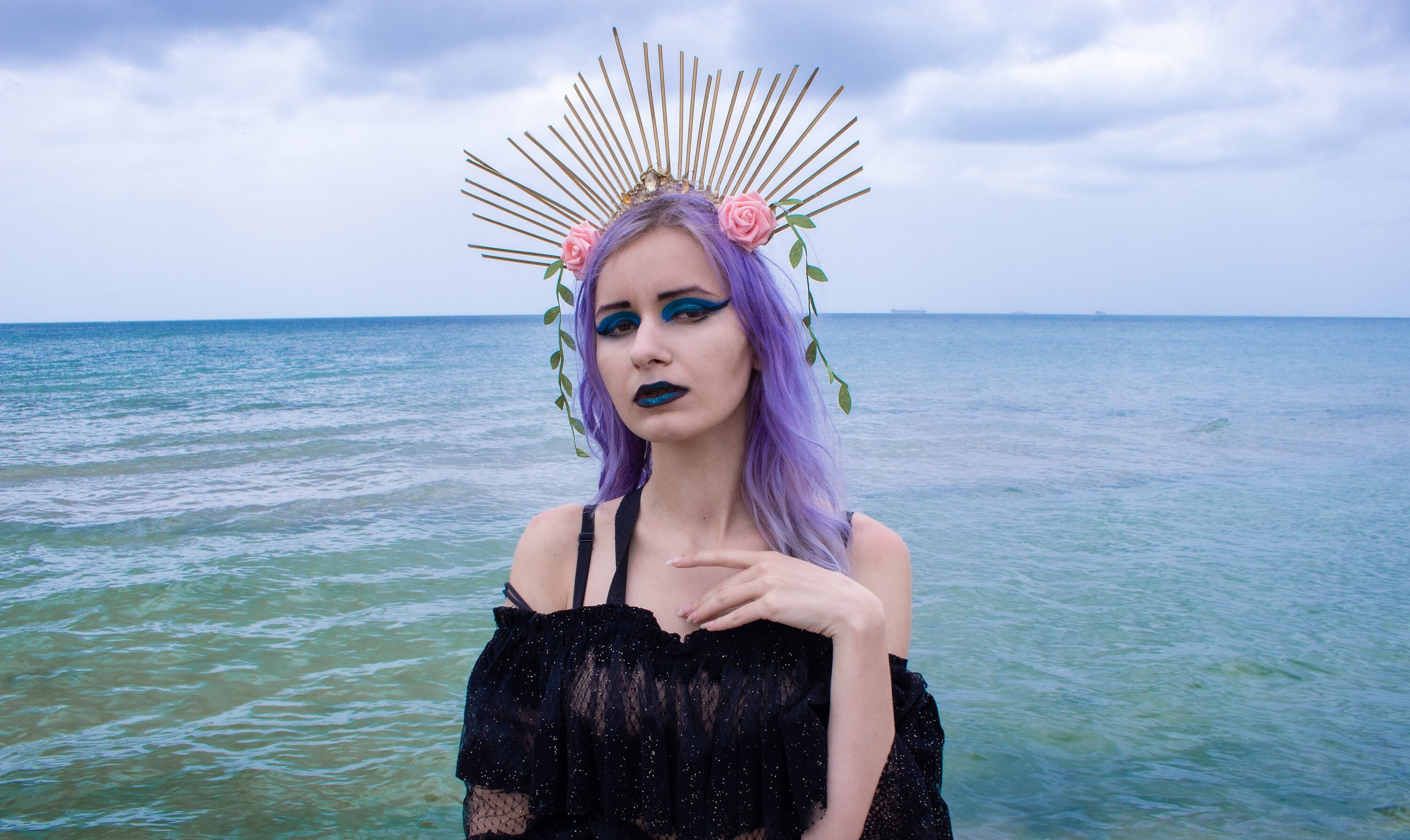 Gold Rose Crown Sunburst Crown Gold Halo Crown Halo - Etsy