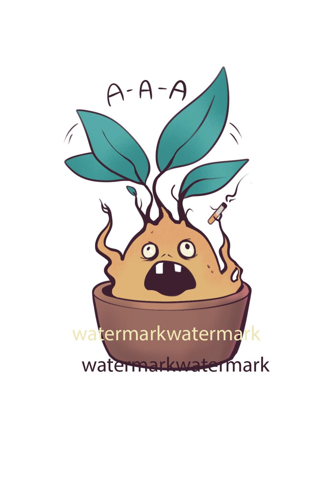 Mandrake Art Sticker Png, Mandragora Screaming Illustration Svg ...