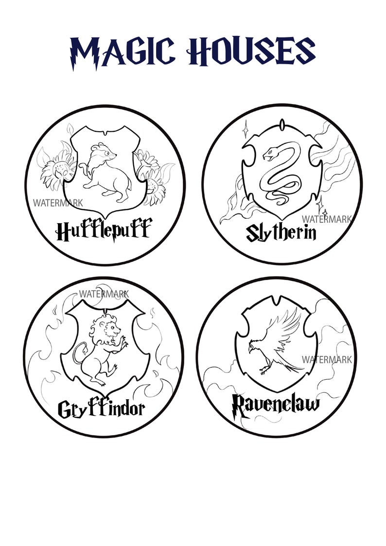 Magic School Houses Art, Wizarding Castle House Png, Wizardy Houses SVG ...