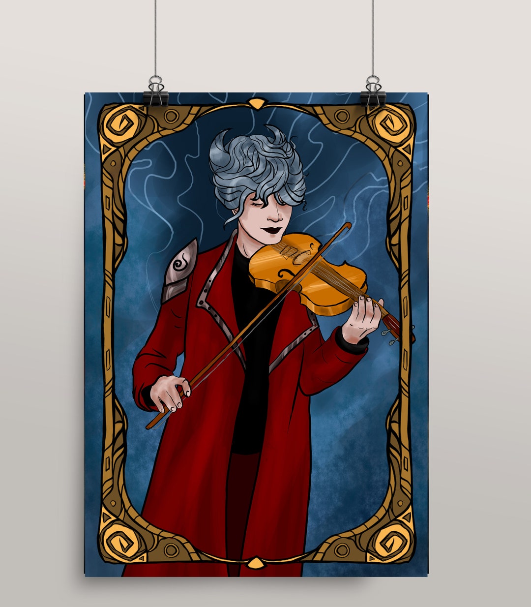 Devil Violinist Poster, Violinist Art, Musician Wizard Print, Minstrel ...
