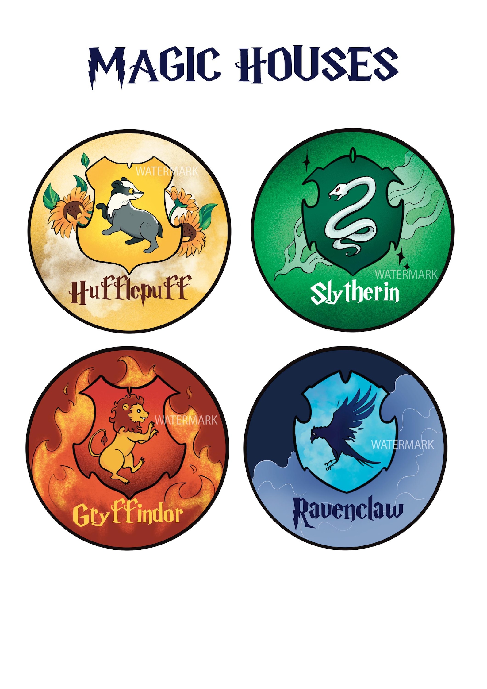 Magic School Houses Art, Wizarding Castle House Png, Wizardy Houses SVG ...