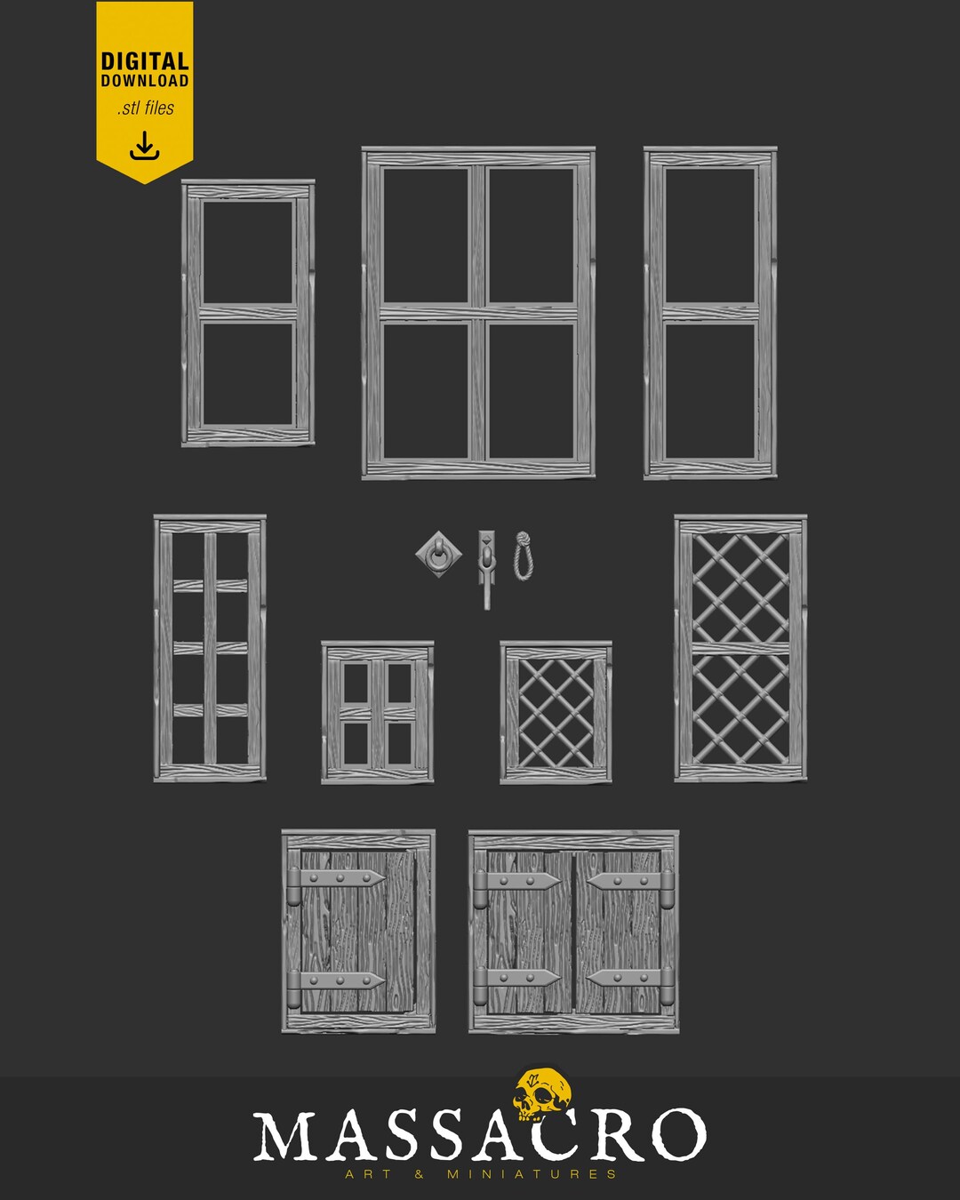 Medieval Windows Bits STL File | Grimdark Miniatures | 3D Printable ...