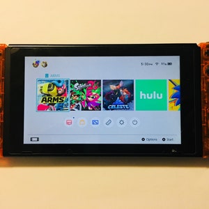 Nintendo Switch Custom Clear Transparent Fire Orange Joy-con ...