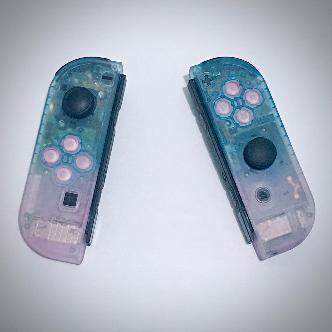 Nintendo Switch Custom Transparent Pink and Blue Fade Joy-con ...