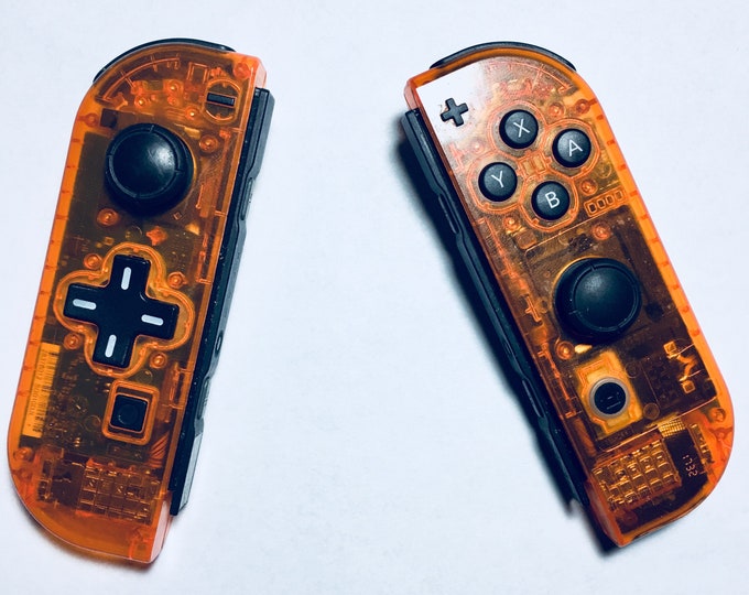 Nintendo Switch Custom Clear Transparent Fire Orange Joy-con ...