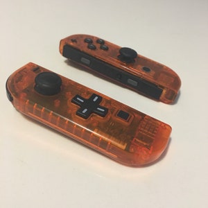 Nintendo Switch Custom Clear Transparent Fire Orange Joy-con ...