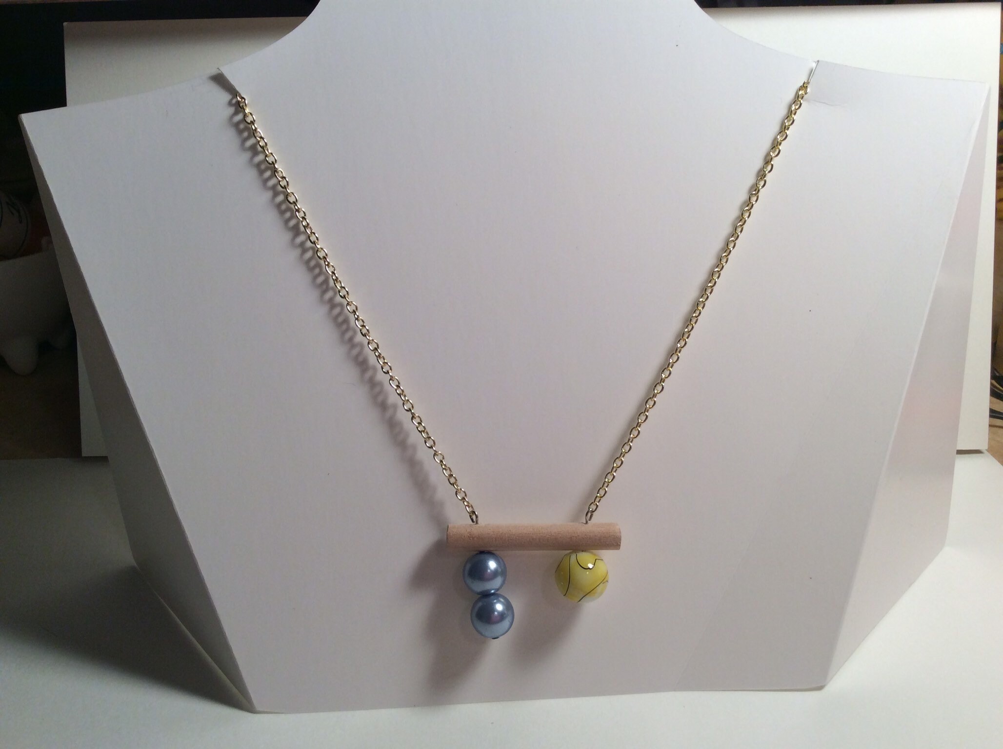 Bead and Dowel Chain Necklace - Etsy