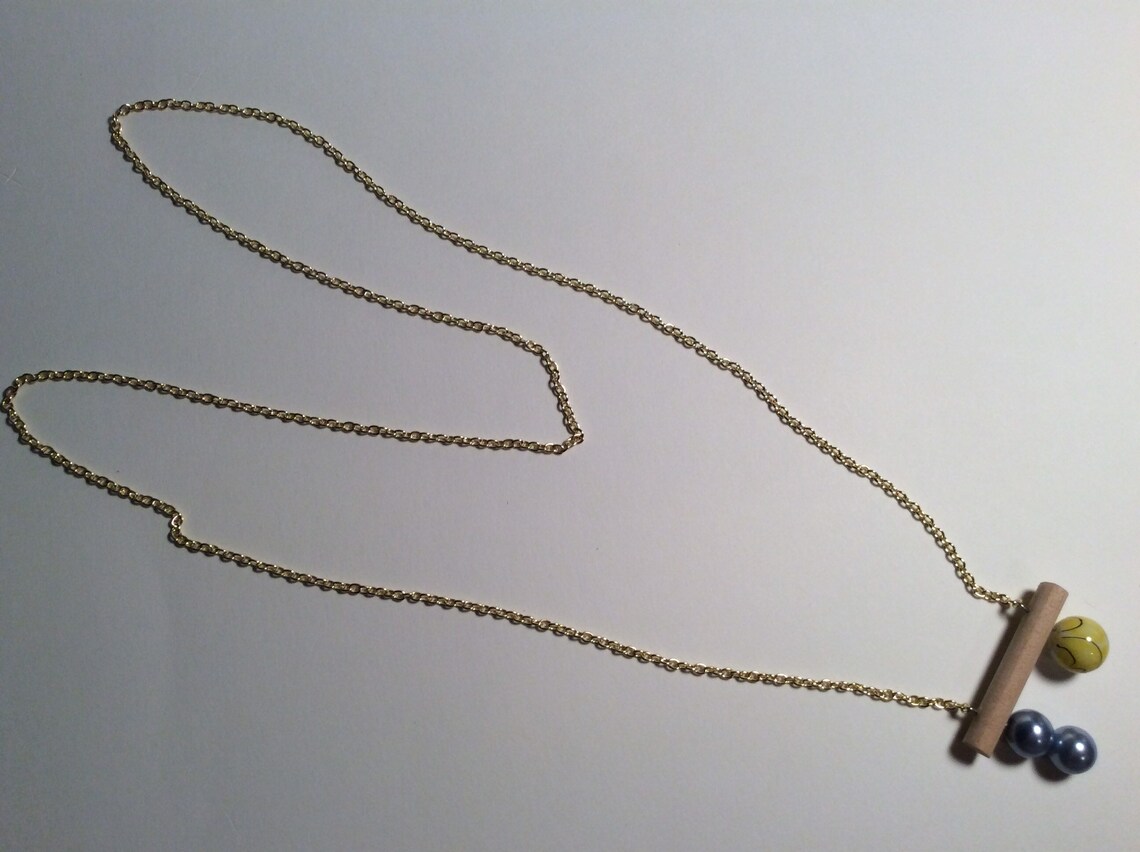 Bead and Dowel Chain Necklace - Etsy