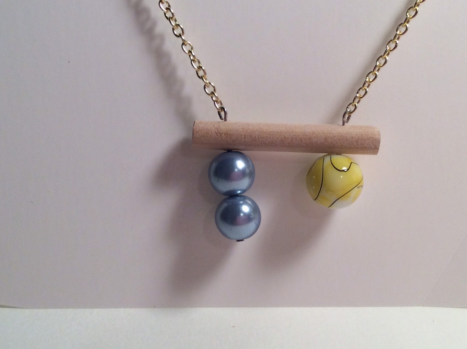 Bead and Dowel Chain Necklace - Etsy