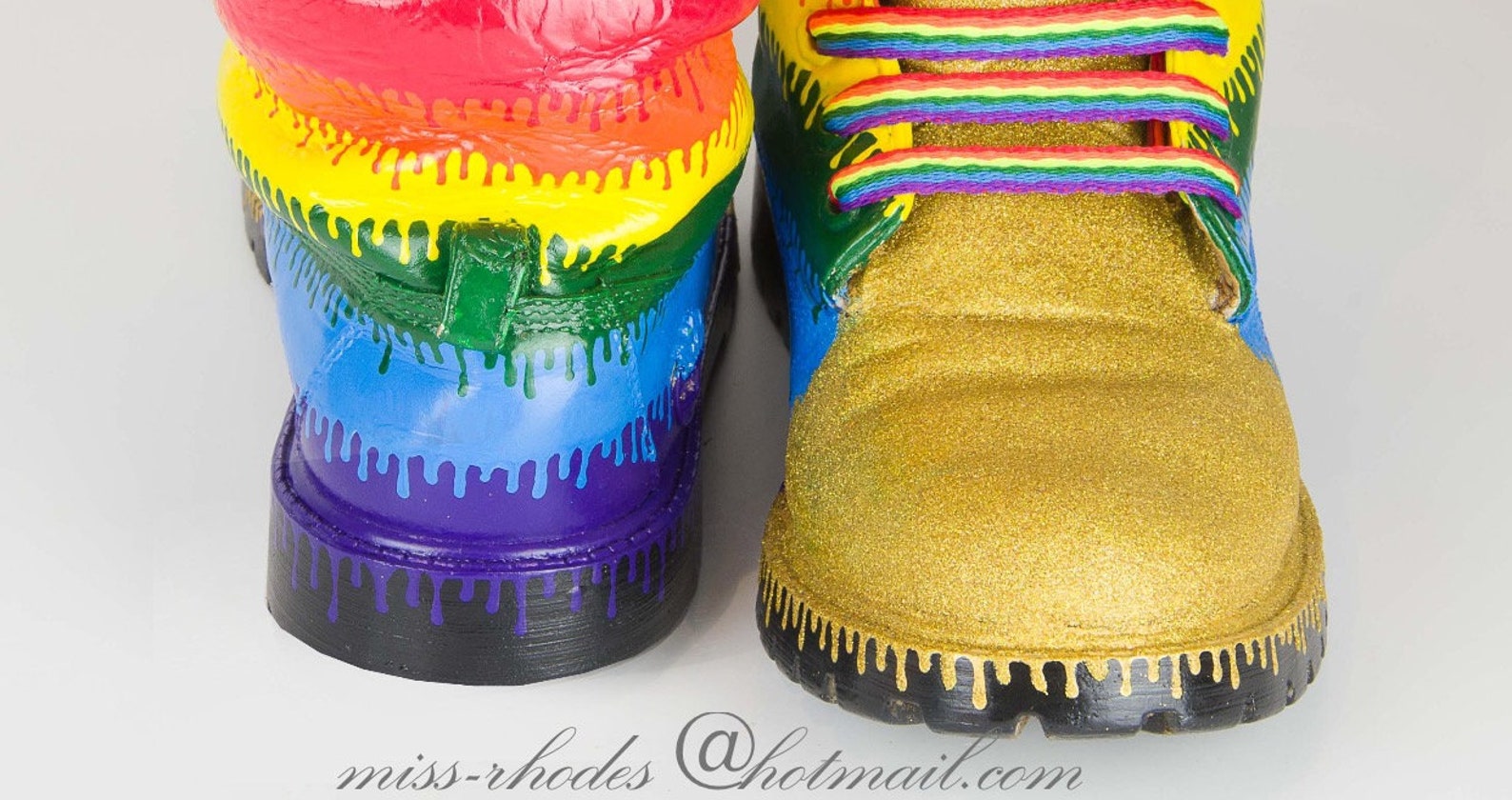 Ladies Mens Unisex Timberland Boots Rainbow Lgbt Gay Pride Rainbow ...