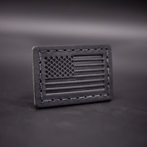 Black 2" X 3" Leather American Flag Patch - Etsy
