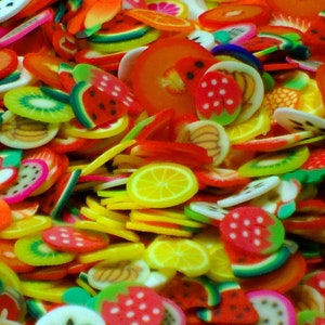 FRUIT FIMO SLICES Fimo Fruits Fimo Pieces Nail Fruit Charms Fruit Slime ...