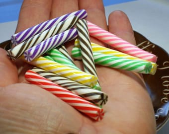 COTTON CANDY STICKS Twisted Candy Diy Cabochons Craft Charms | Etsy