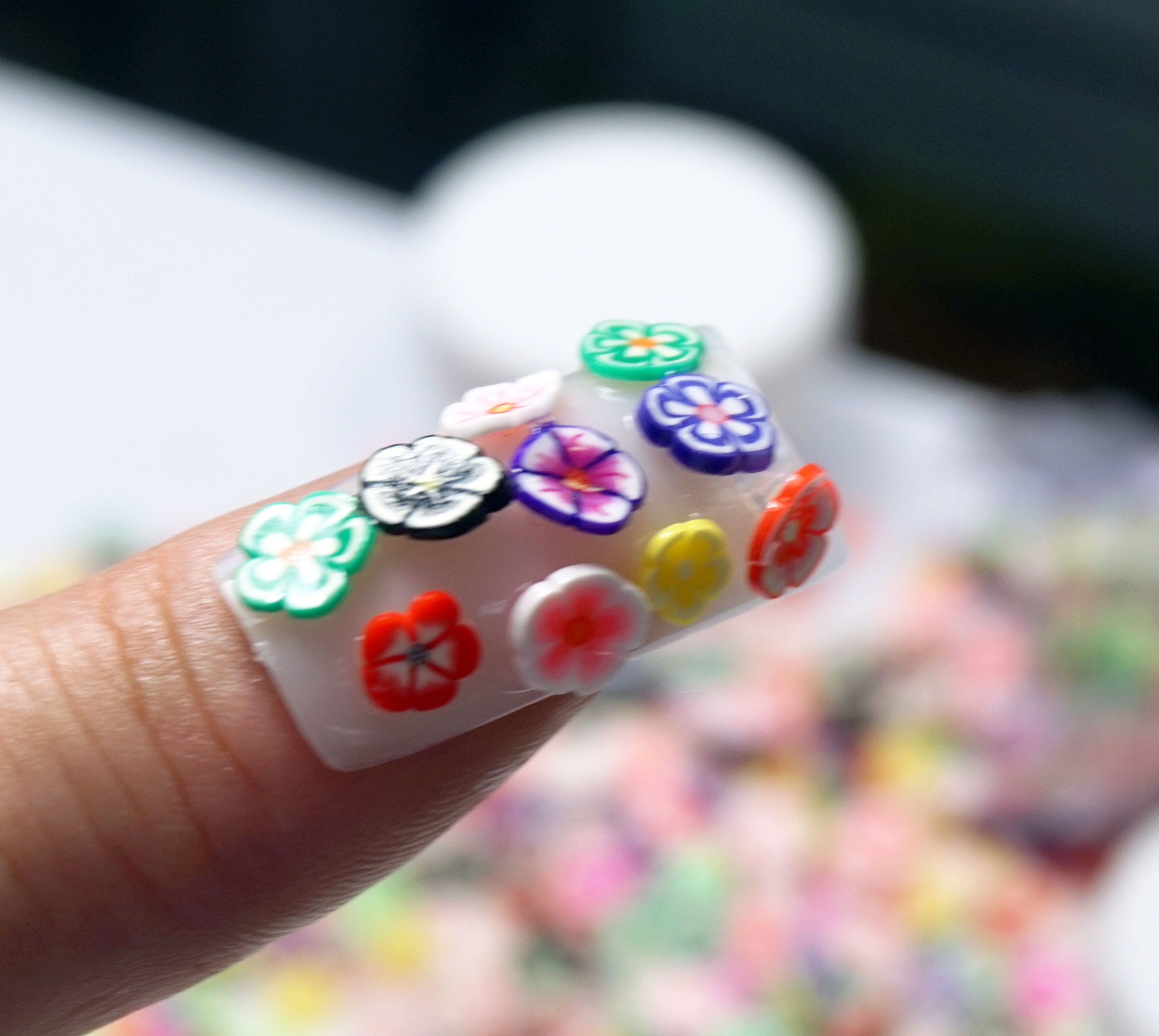 ASSORTED FIMO FLOWERS For Craft 3D Nail Art Flowers Charms For | Etsy