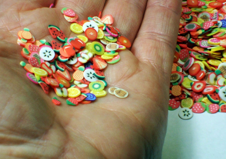 FRUIT FIMO SLICES Fimo Fruits Fimo Pieces Nail Fruit Charms | Etsy