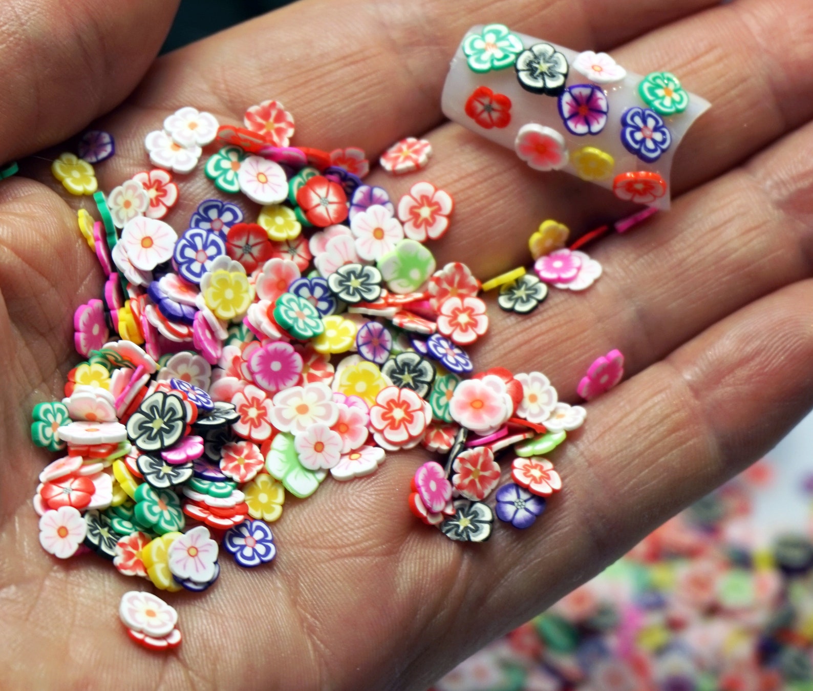 ASSORTED FIMO FLOWERS For Craft 3D Nail Art Flowers Charms For | Etsy