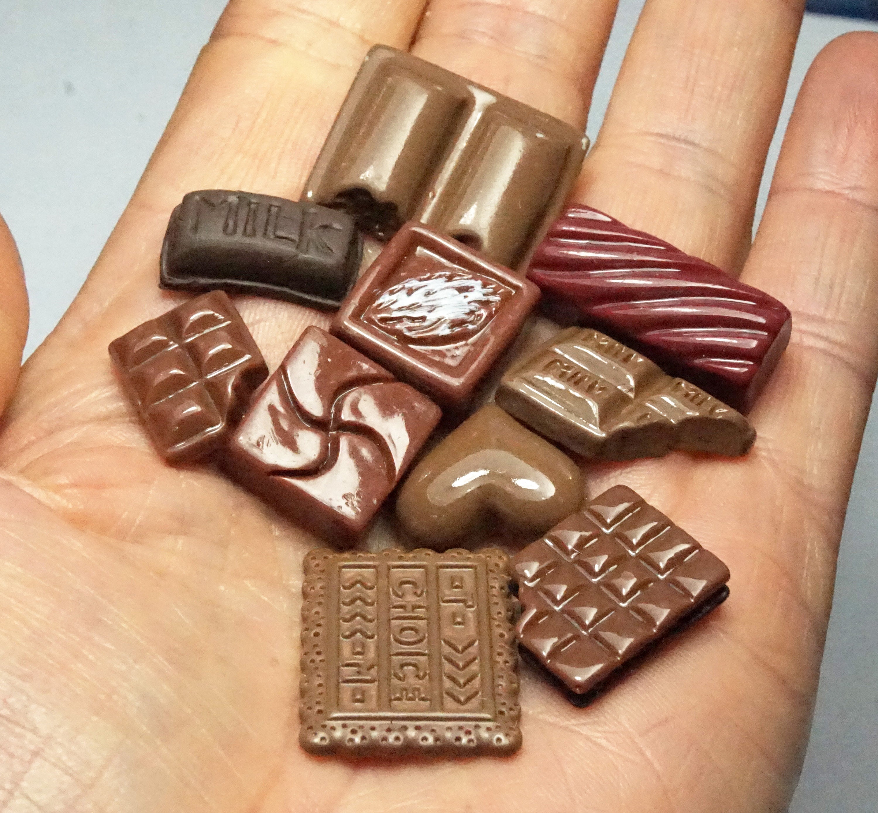 RESIN CHOCOLATE PIECES Slime Charms 10 Chocolate Candies - Etsy