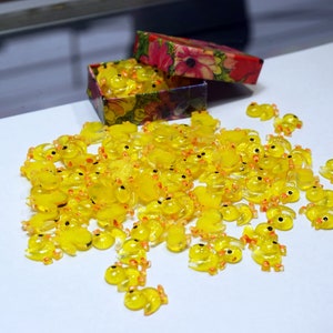 YELLOW DUCK CABOCHONS Flatback, Slime Charms, Mini Ducks, Nail Charms ...