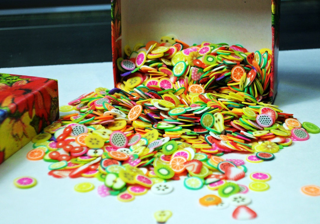 FRUIT FIMO SLICES 1000 Fimo Pieces in Gift Box Small Gift Idea for Her ...
