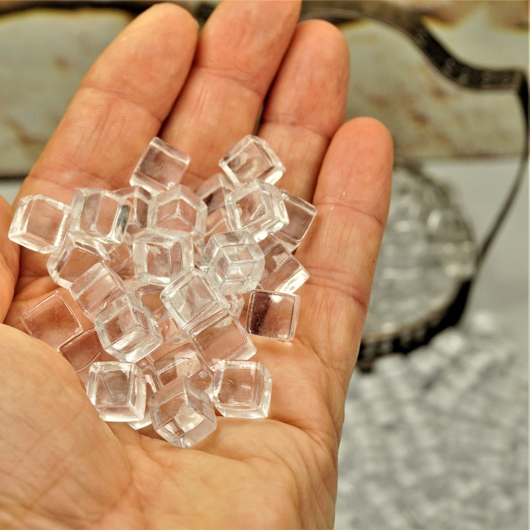 MINI ICE CUBES, Slime Ice Cubes, Clear Ice Cubes, Glass Clear Small Ice ...