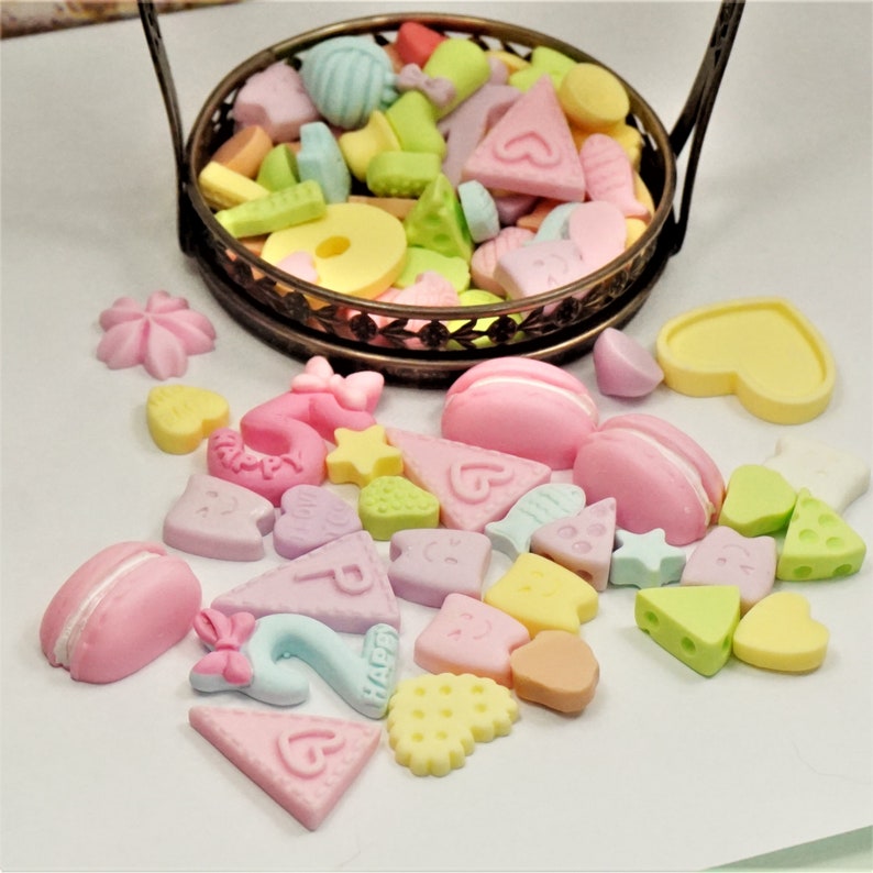 CANDY MIX for CRAFT, Pastel Colors, Flat Back Cabochons, Gift for Kids ...