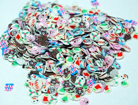 XMAS FIMO SLICES Candy Canes Fimo Pieces in Gift Box Christmas - Etsy