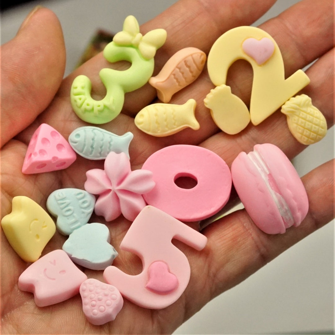 CANDY MIX for CRAFT, Pastel Colors, Flat Back Cabochons, Gift for Kids ...