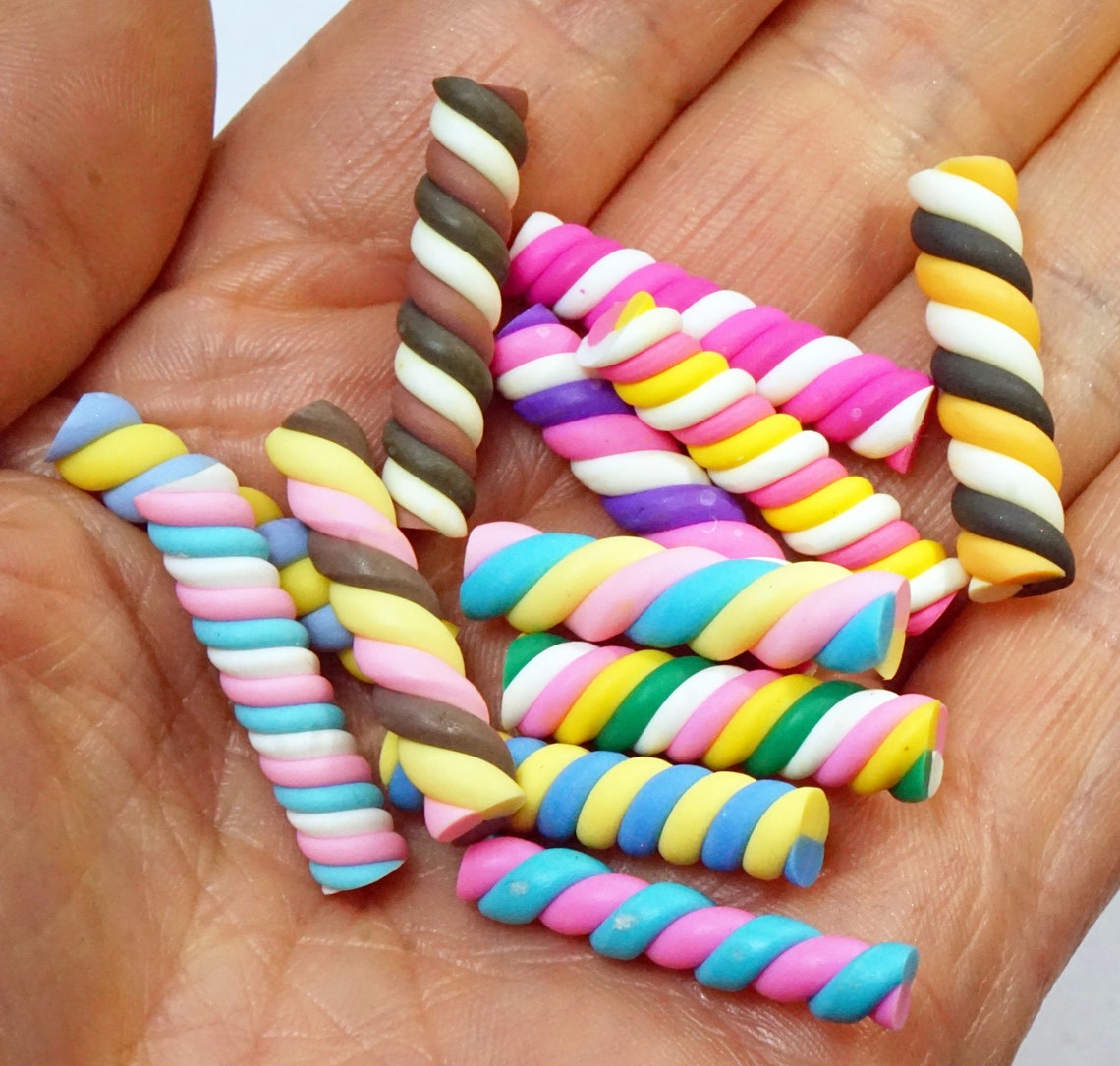 COTTON CANDY STICKS Twisted Candy Diy Cabochons Craft Charms | Etsy