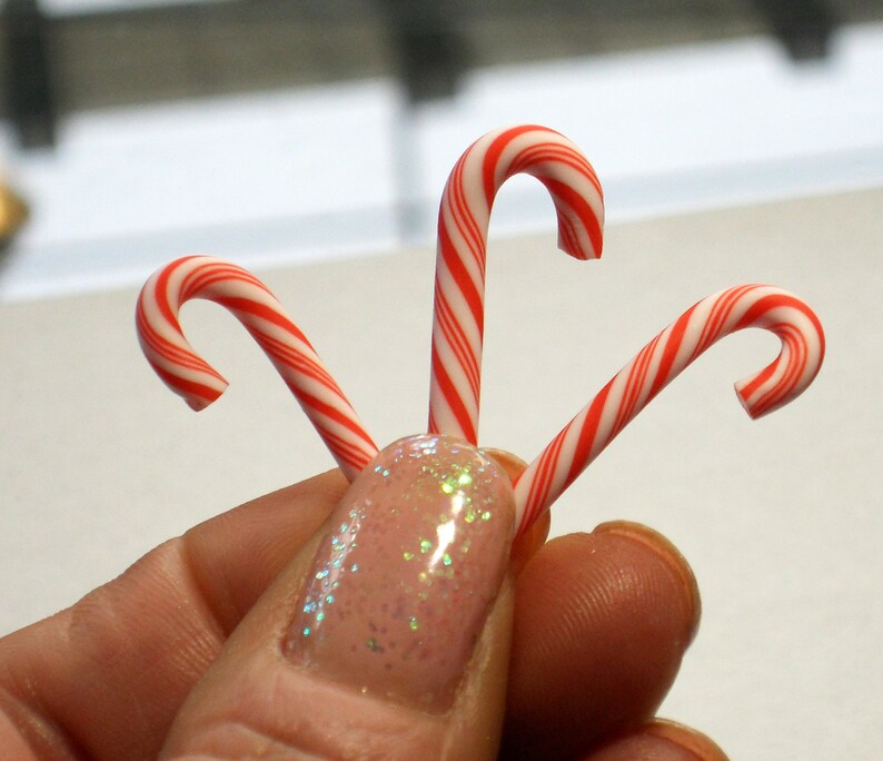 RESIN CANDY CANES 10 Pcs in Gift Box Dollhouse Miniatures Fake - Etsy