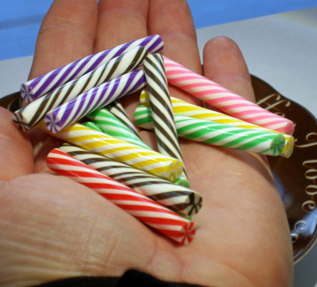CLAY CANDY STICKS for Diy Projects 5 Pcs Craft Candy Cabochons Charms ...