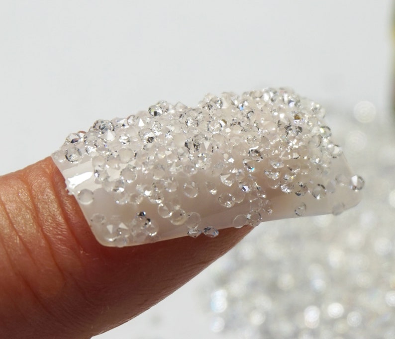 CLEAR GLASS CRYSTALS Bridal Nails Art 1000 In Box Swarovski | Etsy