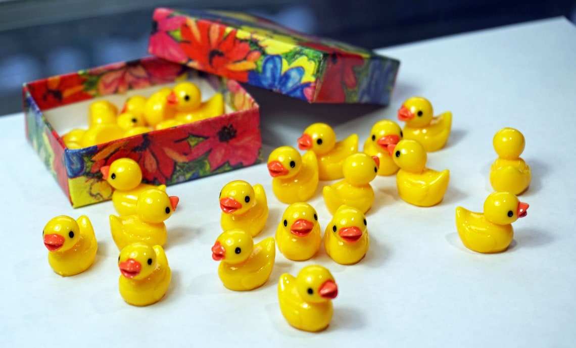 MINI DUCKIES 16mm Tiny Miniature DUCKY Dollhouse Duck 3d - Etsy