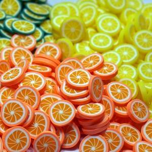 CITRUS FIMO PIECES Citrus Fruit Fimo Slices Lemon Orange Lime Polymer ...