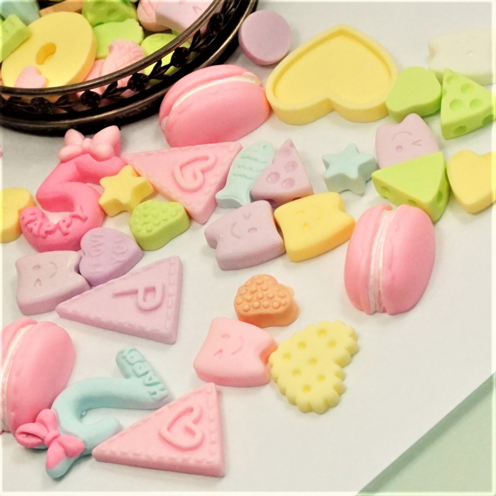 CANDY MIX for CRAFT, Pastel Colors, Flat Back Cabochons, Gift for Kids ...
