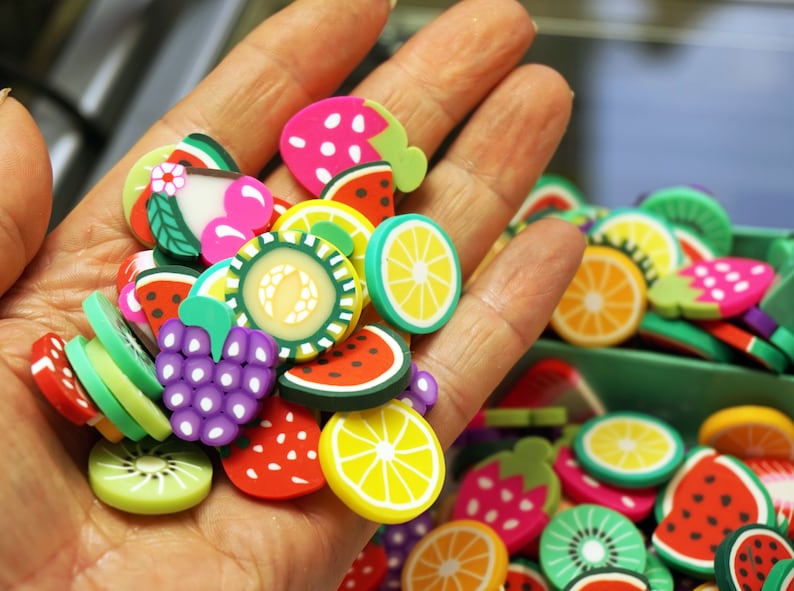 FIMO FRUIT BIG Charms Polymer Clay Diy Fruits Fimo Fruit | Etsy