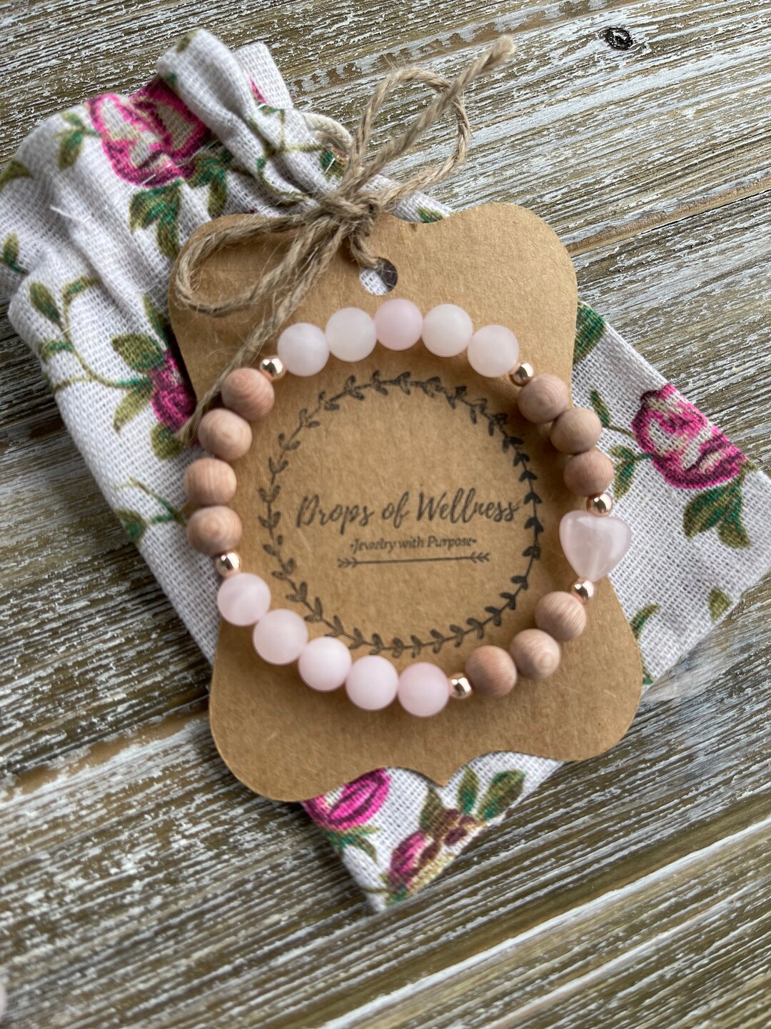 Essential Oil Diffuser Bracelet, Matte Rose Quartz & Rosewood ...