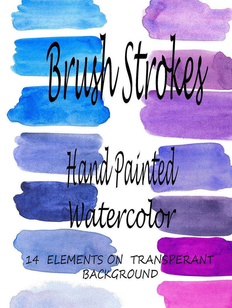 Watercolor Swashes,hand Drawn Paint Watercolor, Brush Stroke Clipart ...