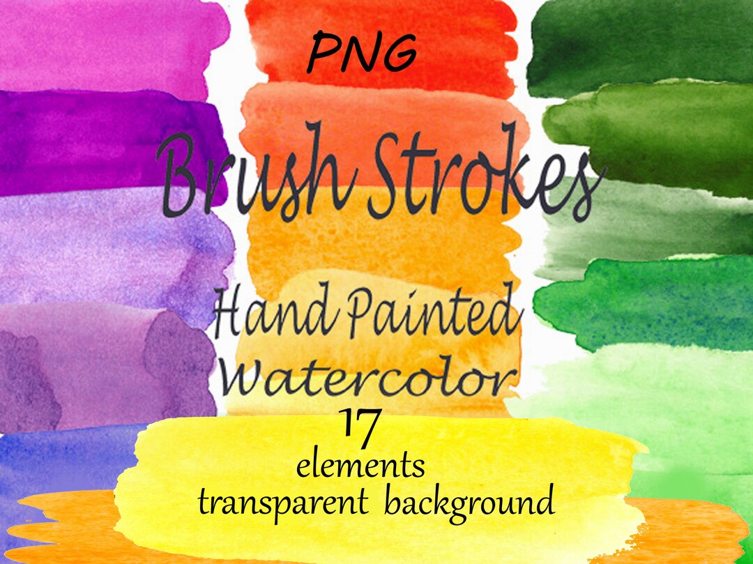 Brush Stroke Clipart, Hand Painted Clip Art,digital Clipart, PNG Files ...