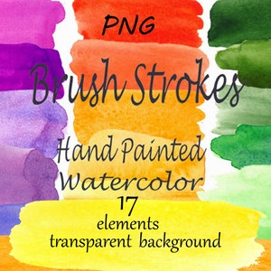 Brush Stroke Clipart, Hand Painted Clip Art,digital Clipart, PNG Files ...