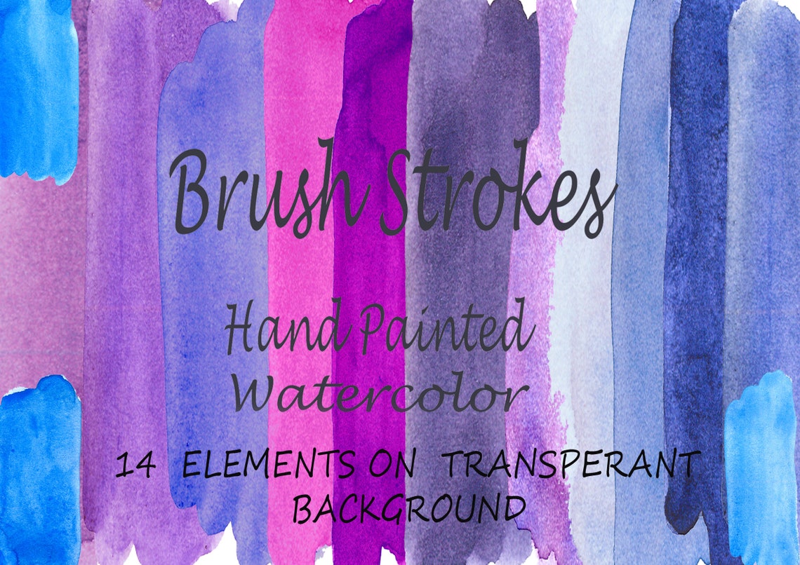 Watercolor Swashes,hand Drawn Paint Watercolor, Brush Stroke Clipart ...