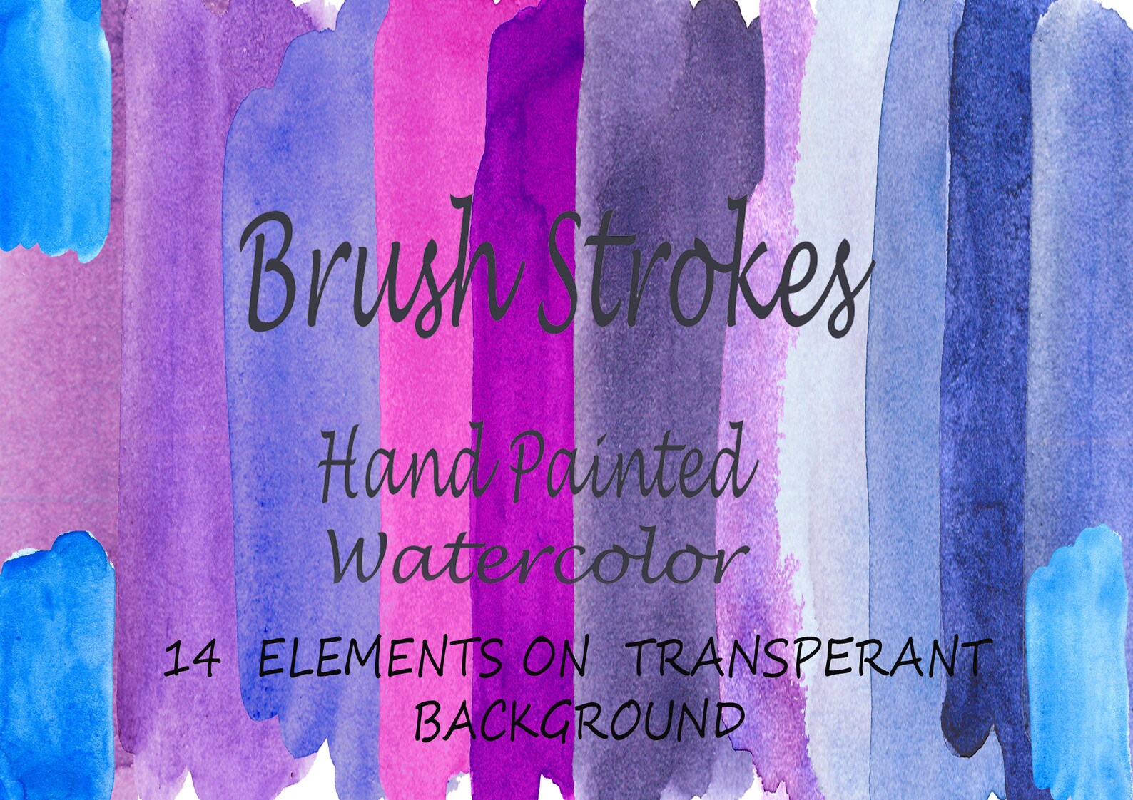 Watercolor Swashes,hand Drawn Paint Watercolor, Brush Stroke Clipart ...