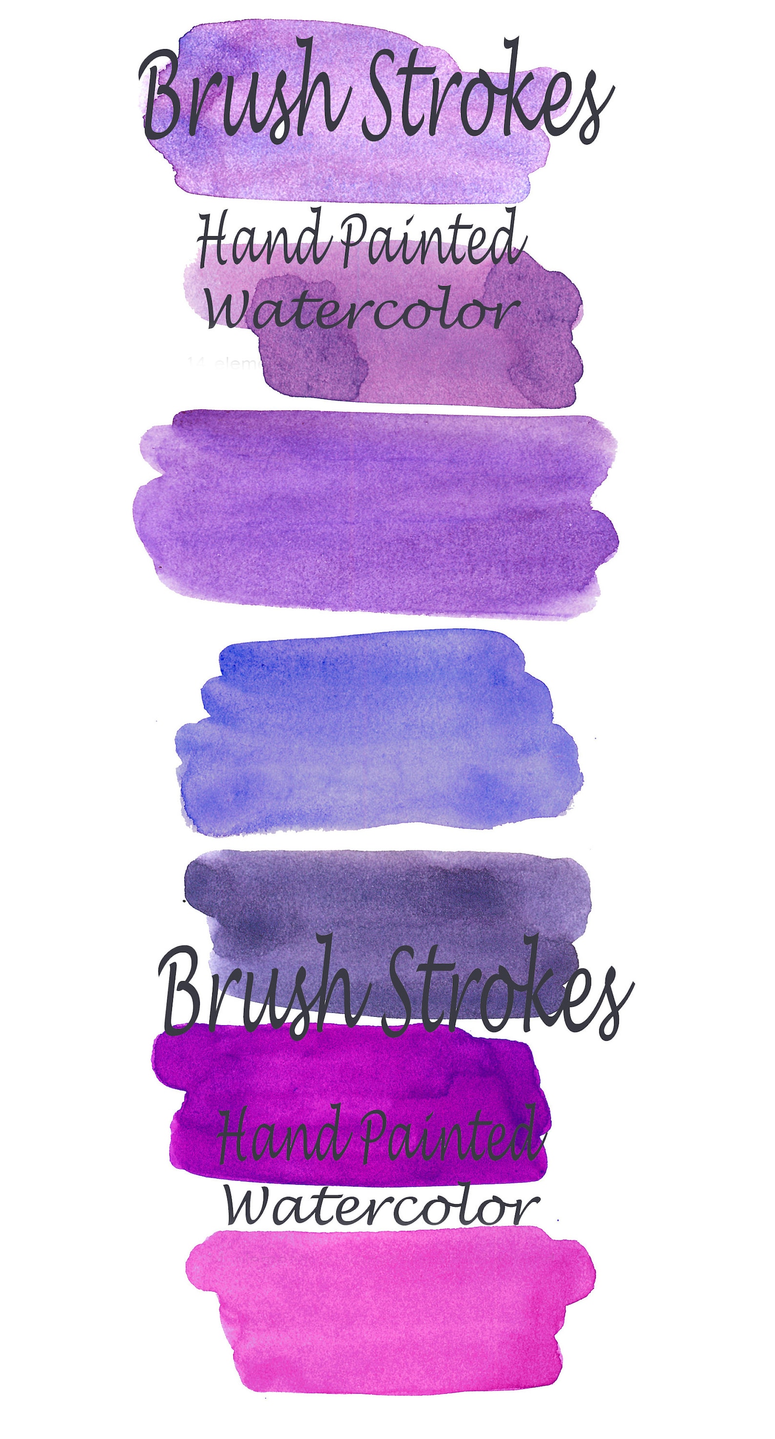 Watercolor Swashes,hand Drawn Paint Watercolor, Brush Stroke Clipart ...