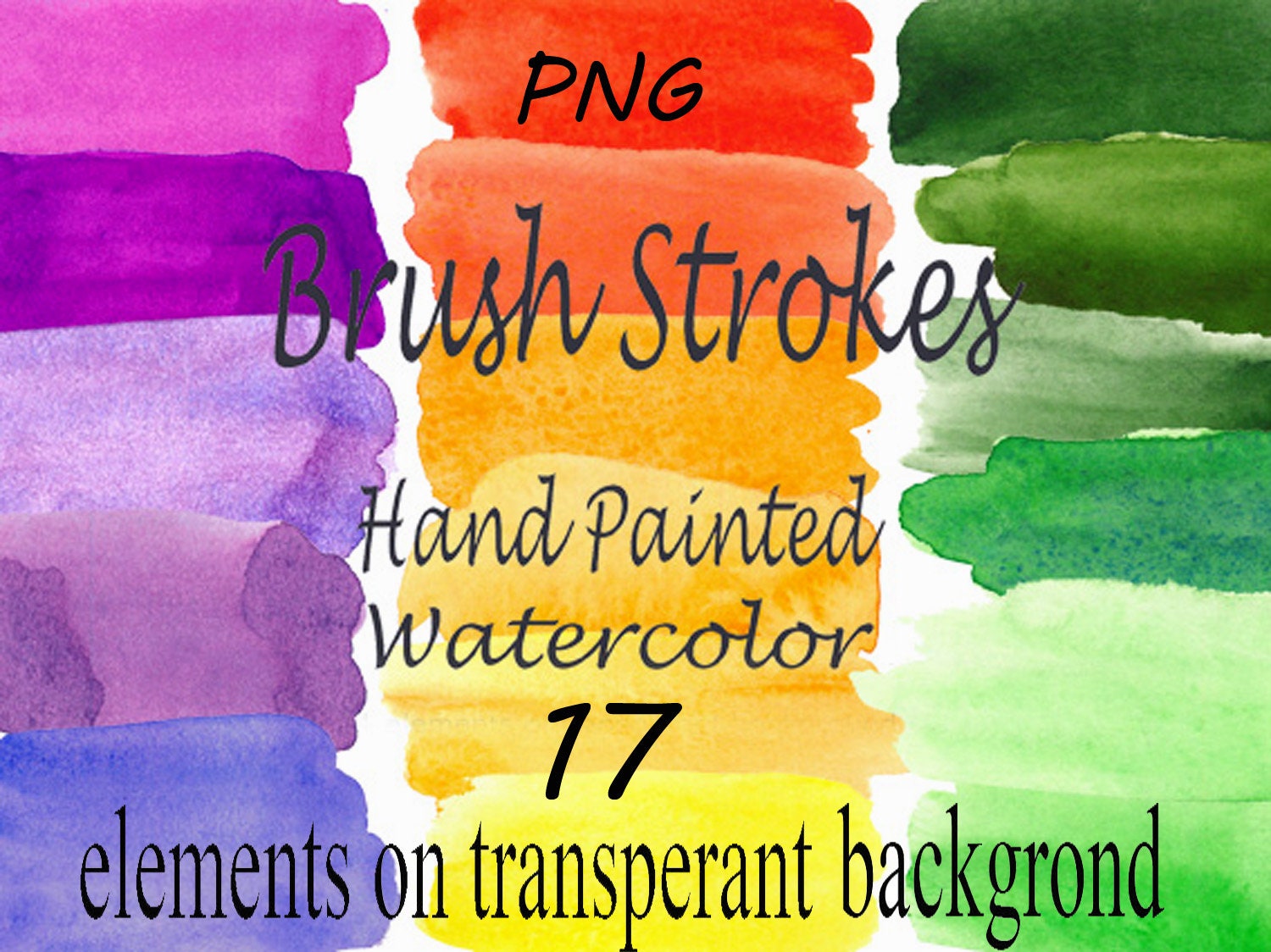 Brush Stroke clipart Hand Painted Clip ArtDigital Clipart | Etsy