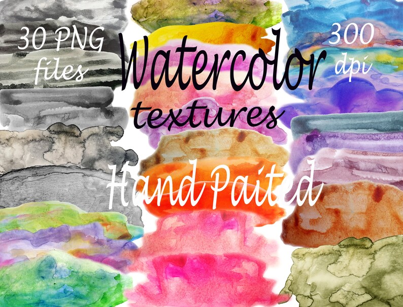 Watercolor Splotches, Watercolor Clipart, Hand Painted , Watercolor ...
