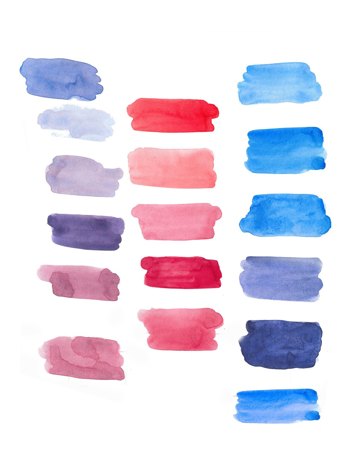 Watercolor Swashes,hand Drawn Paint Watercolor, Brush Stroke Clipart ...